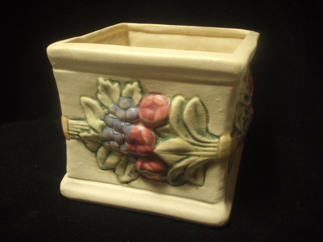 WELLER POTTERY Square Planter Creamware ROMA Pattern -1900-1925 - Etsy