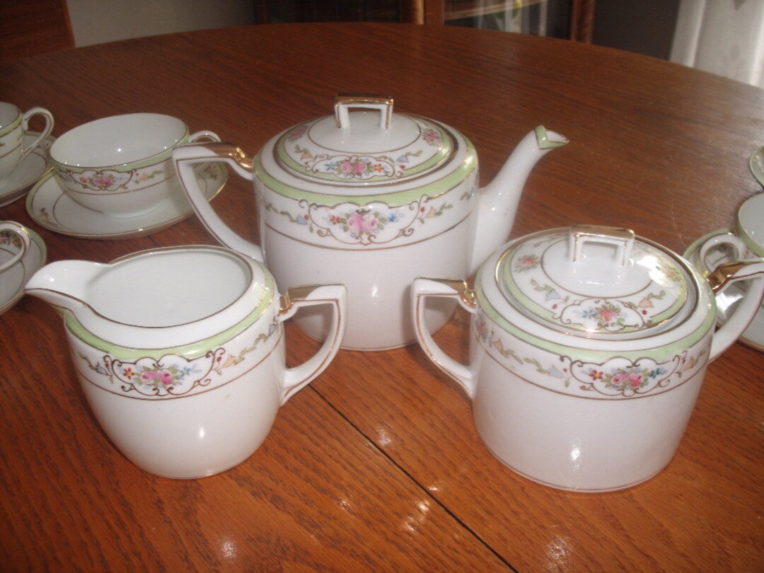 Complete NIPPON Hand Painted rising Sun Mark Porcelain TEA SET - Etsy