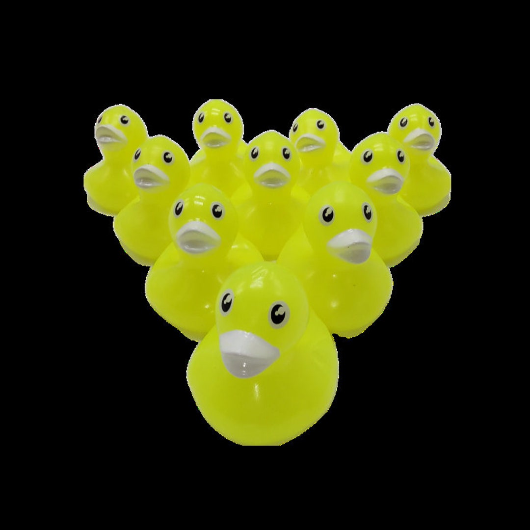 10 Neon Yellow Ducks 2 Rubber Ducks - Etsy