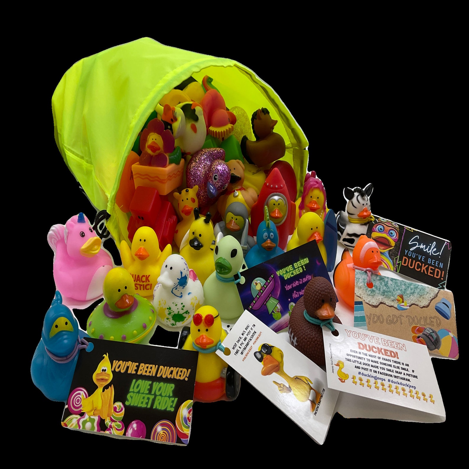 Duck Duck for Jeep Owners Kit 100 Ducks 100 Tags 100 Ties FREE BAG - Etsy