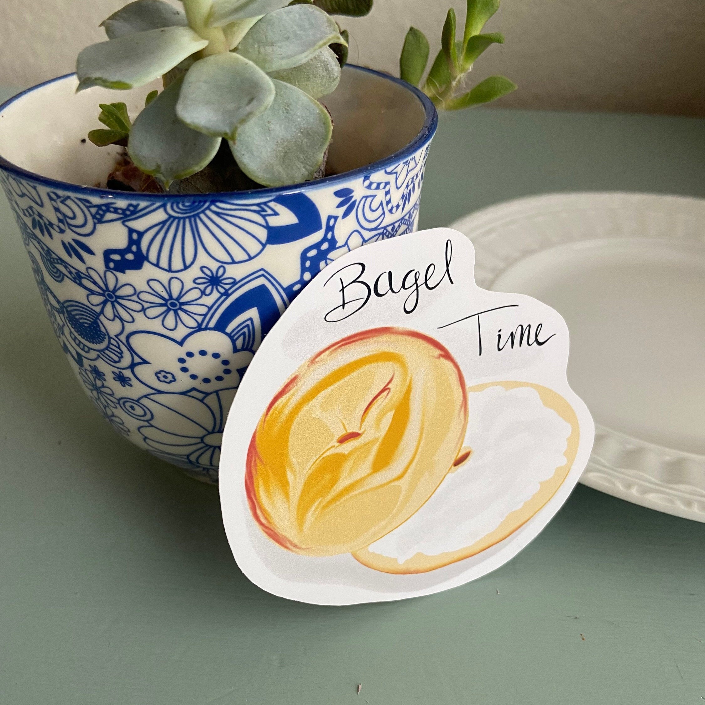 Bagel Sticker Vinyl Sticker Breakfast Water-resistant - Etsy