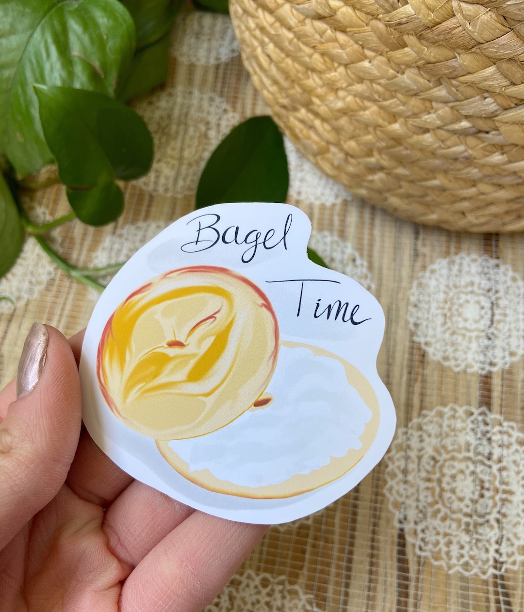 Bagel Sticker Vinyl Sticker Breakfast Water-resistant - Etsy