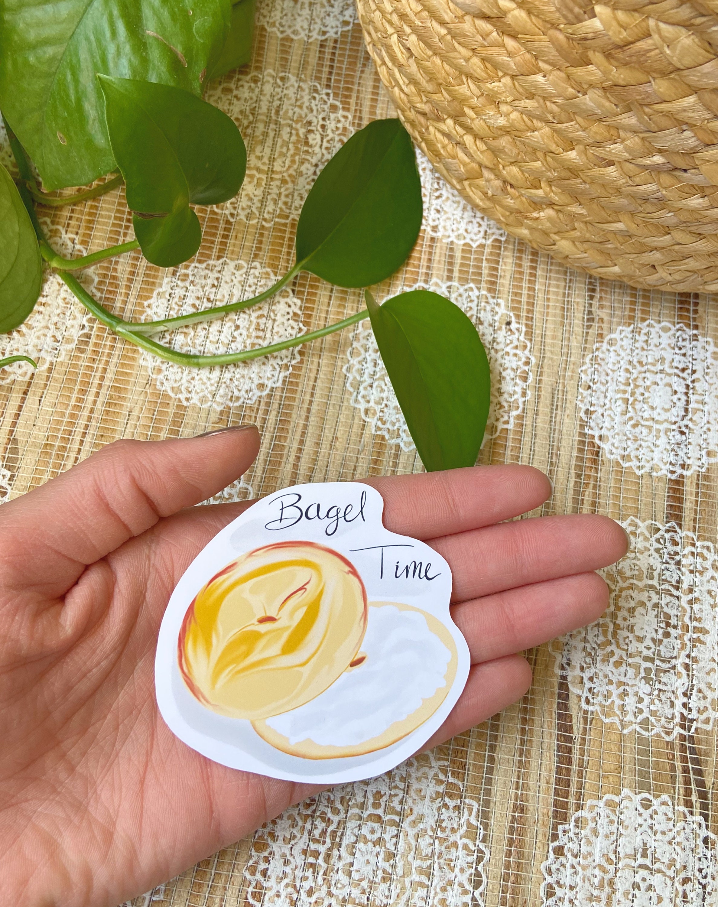 Bagel Sticker Vinyl Sticker Breakfast Water-resistant - Etsy