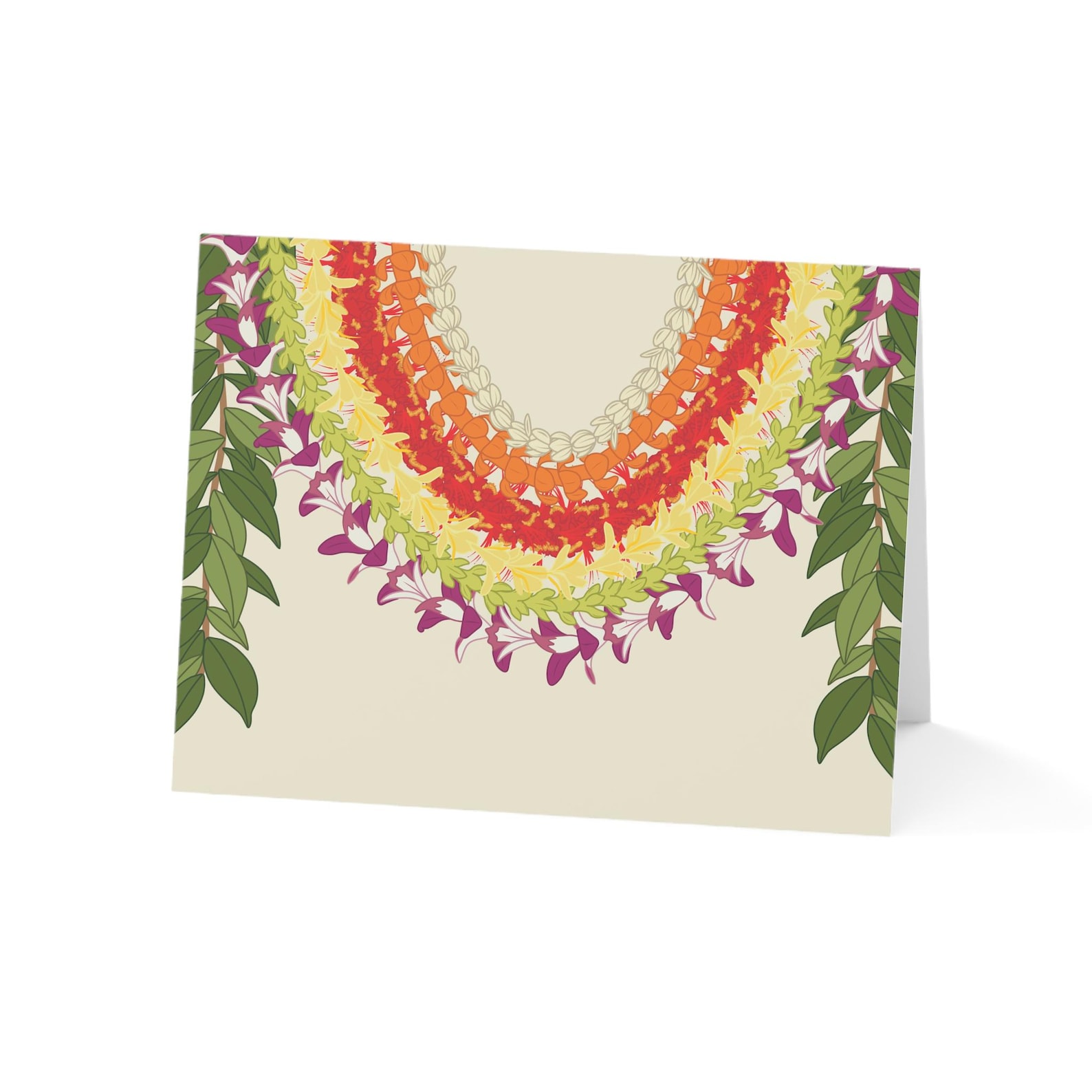 Colorful Hawaiian Lei "hau'oli Lā Hānau!" Birthday Cards (10, 30, and ...