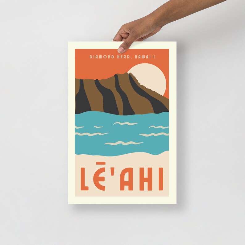 Retro Lēʻahi Diamond Head, Hawaiʻi Poster - Etsy