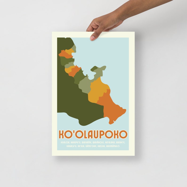Retro Koʻolaupoko, Oʻahu, Ahupuaʻa Poster - Etsy
