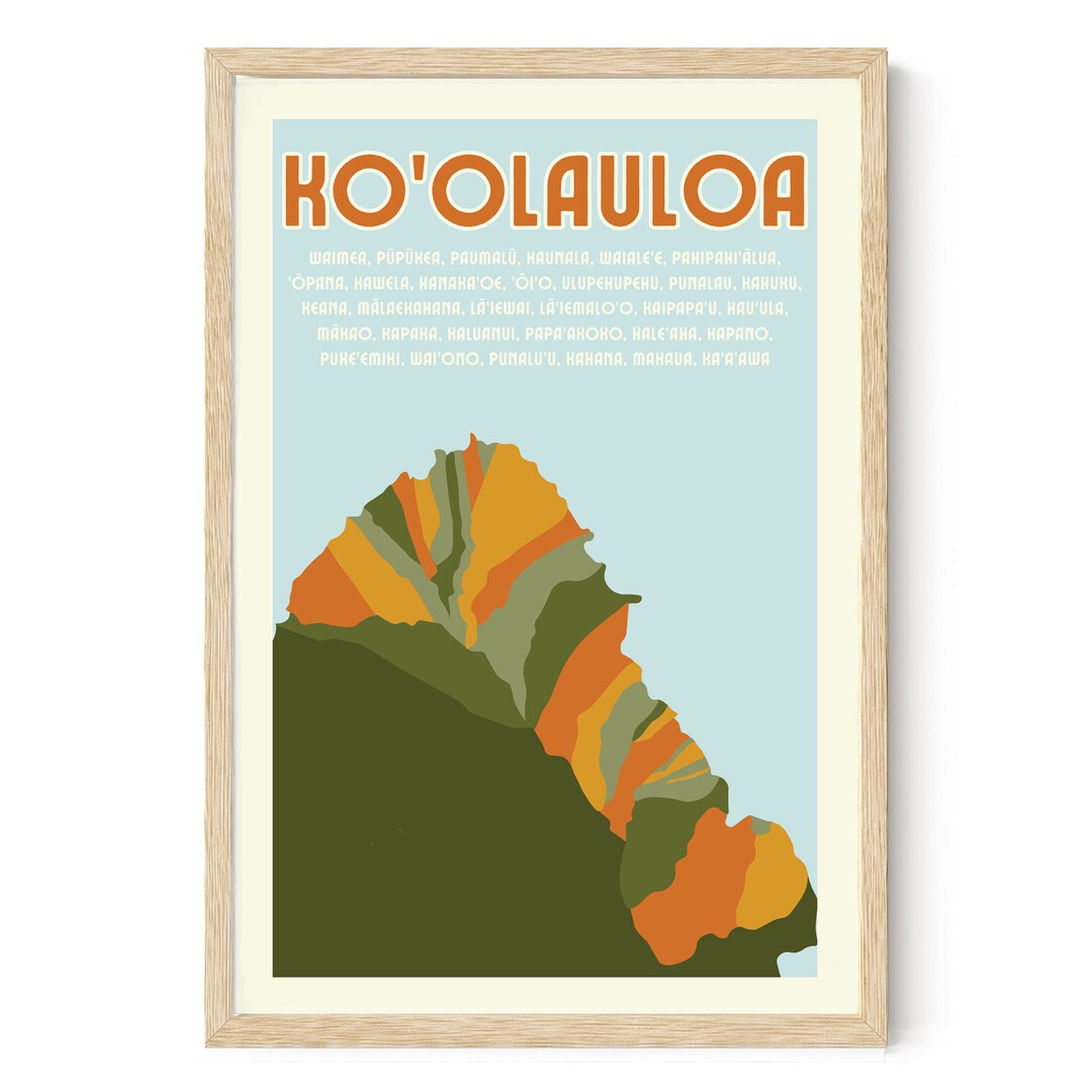 Retro Koʻolauloa, Oʻahu, Ahupuaʻa Poster - Etsy