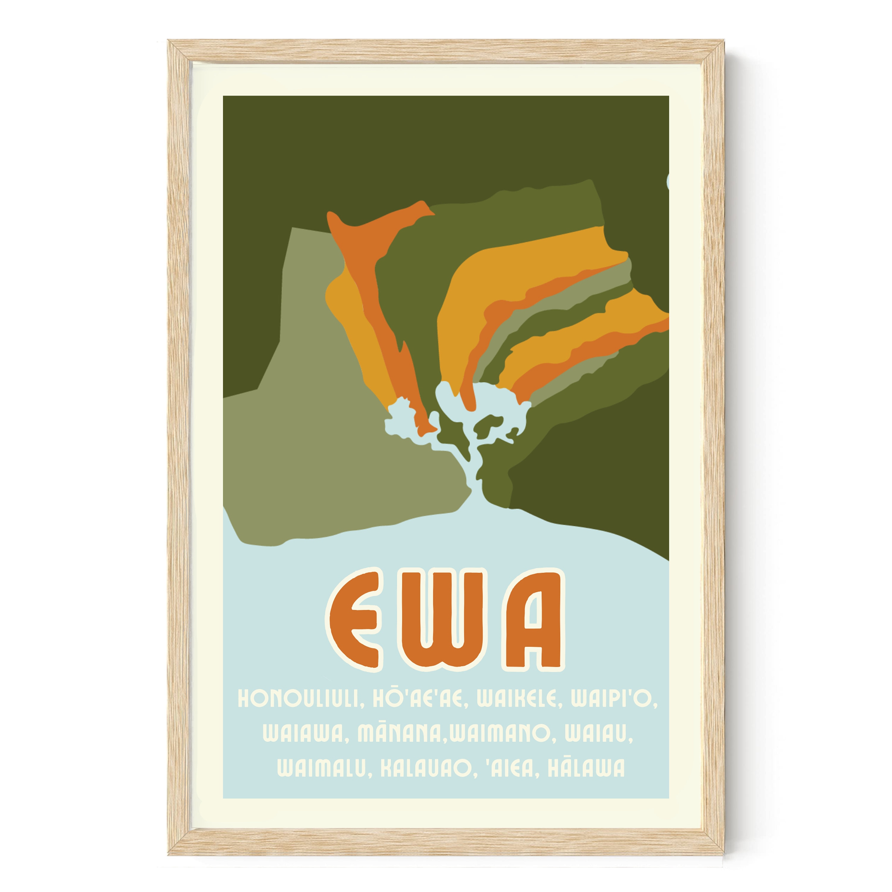 Retro Ewa, Oʻahu, Ahupuaʻa Poster - Etsy