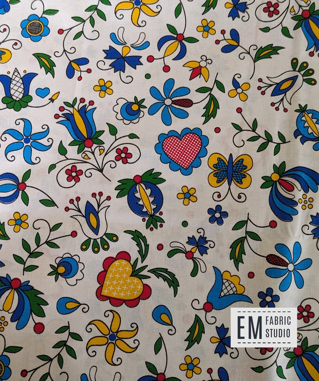 Polish Folk Cotton, Kashubian Pattern, 100% Cotton, Fat Quarter, - Etsy