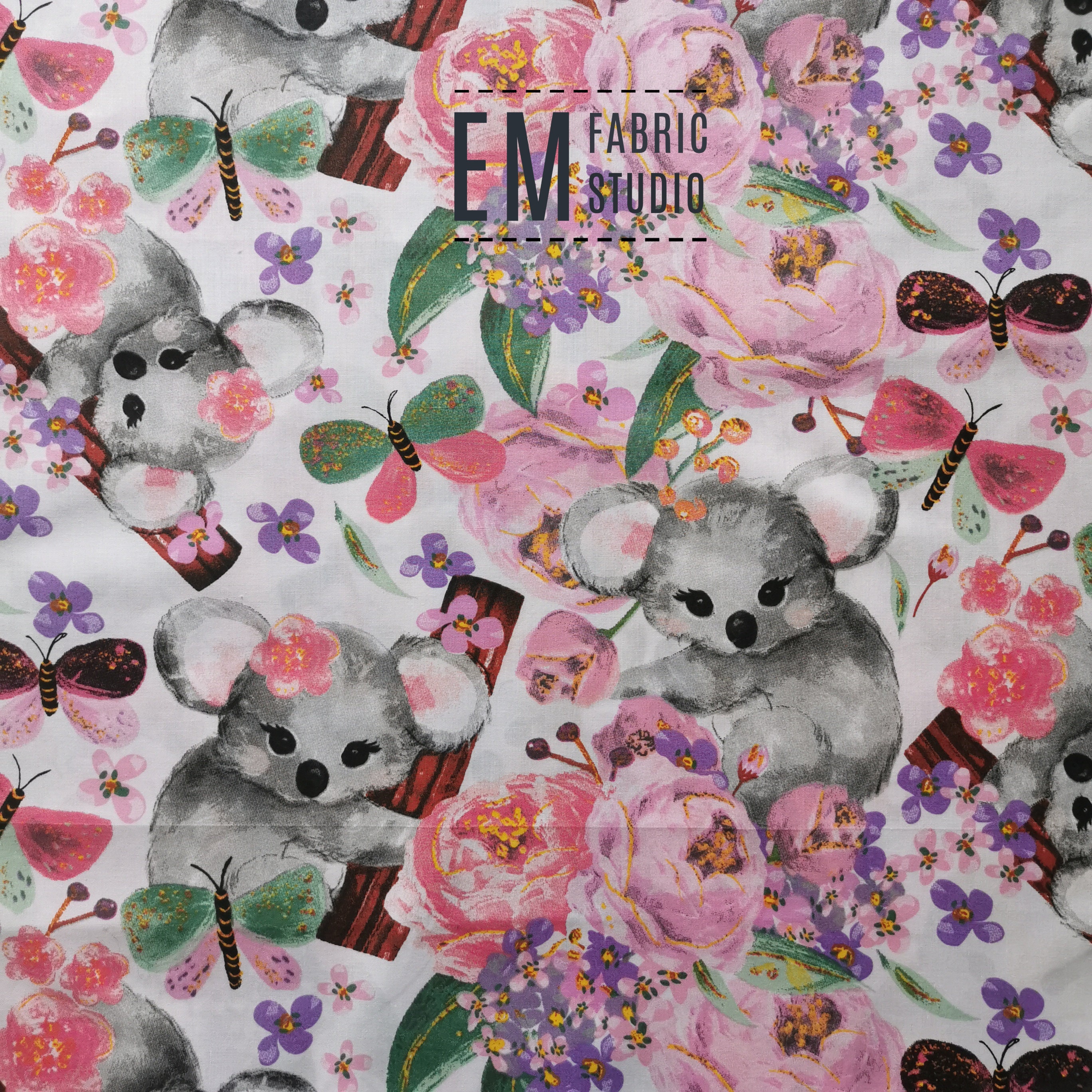 Koala Fabric, Koala With Flowers, OEKO-TEX Certificate, Koala Bear ...