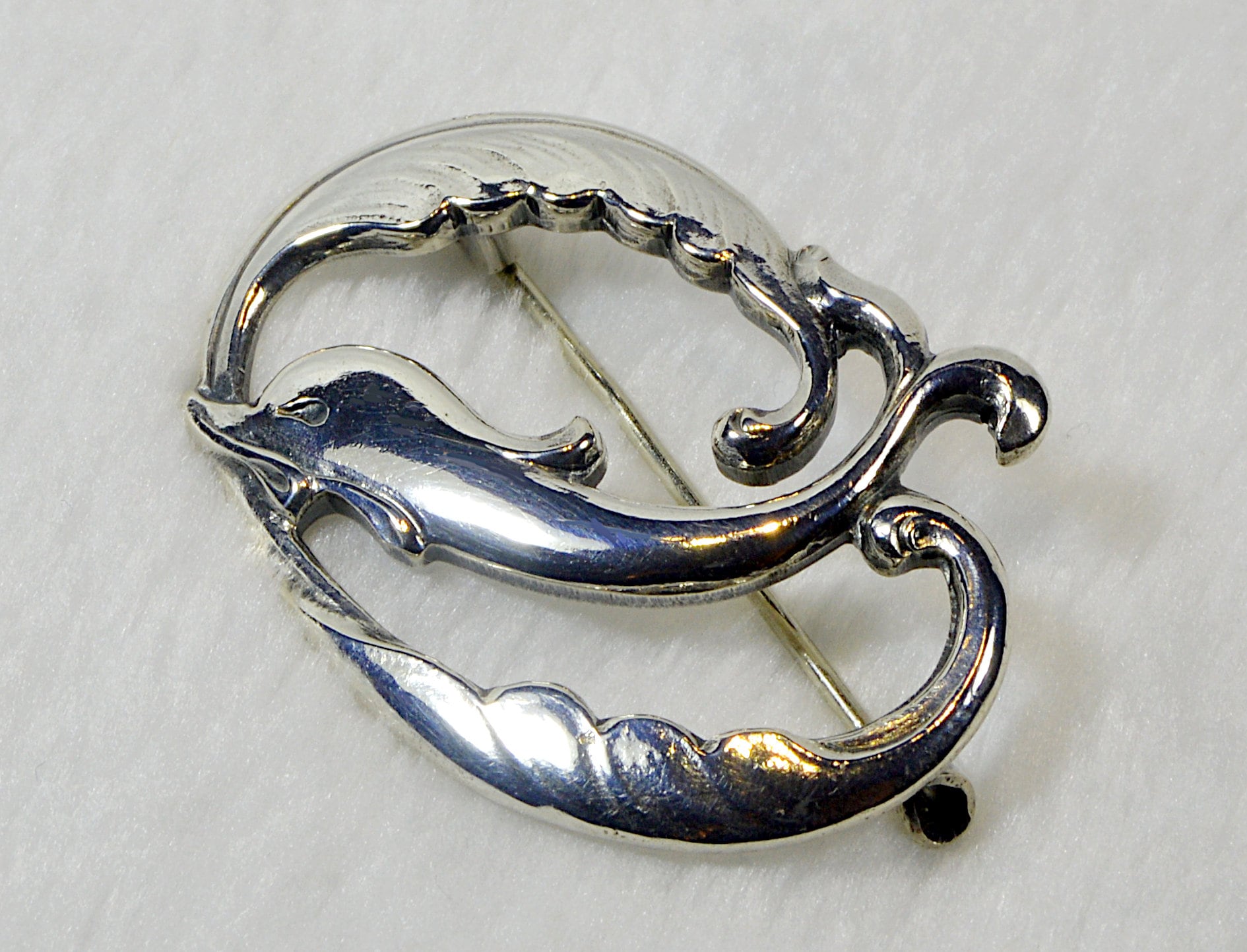 Dolphin Silver Brooch by EILER & MARLOE Denmark, Vintage Jewelry Gift ...