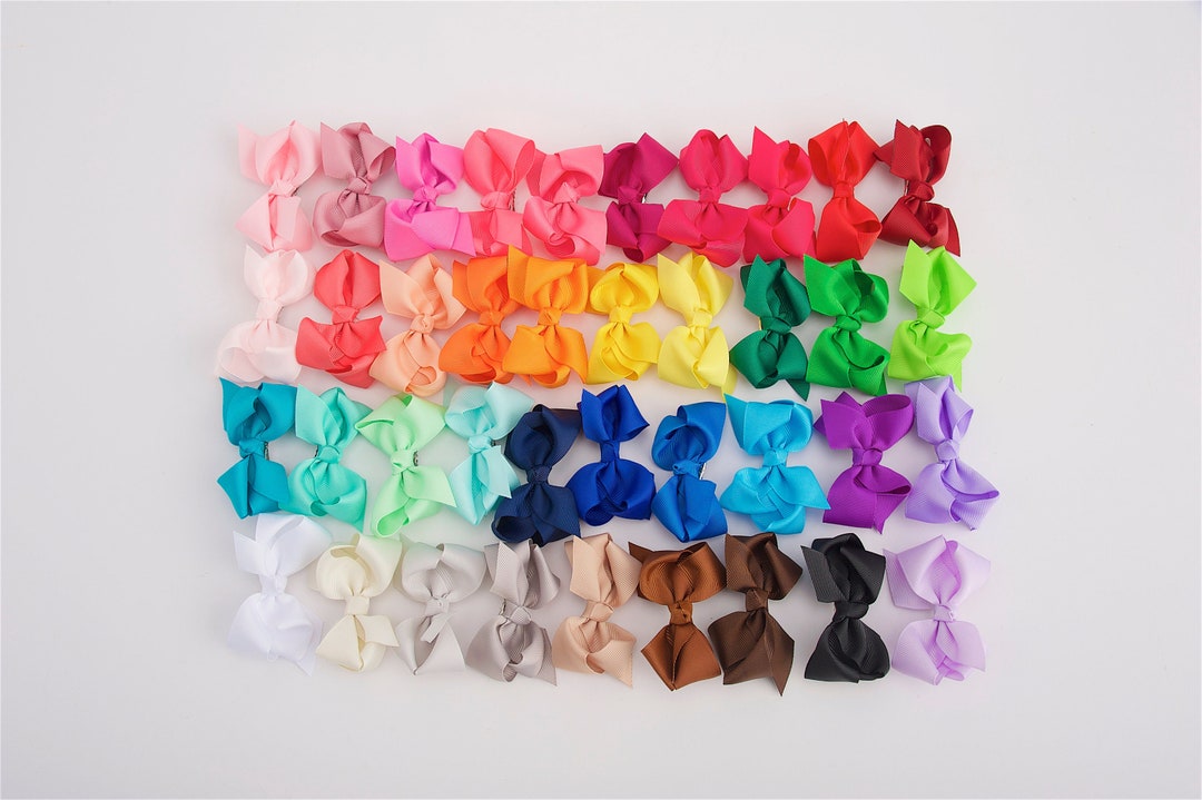 YOU PICK 10, 3 Inch Hair Bows, Clip in Bows, Alligator Clip Bows, Small ...