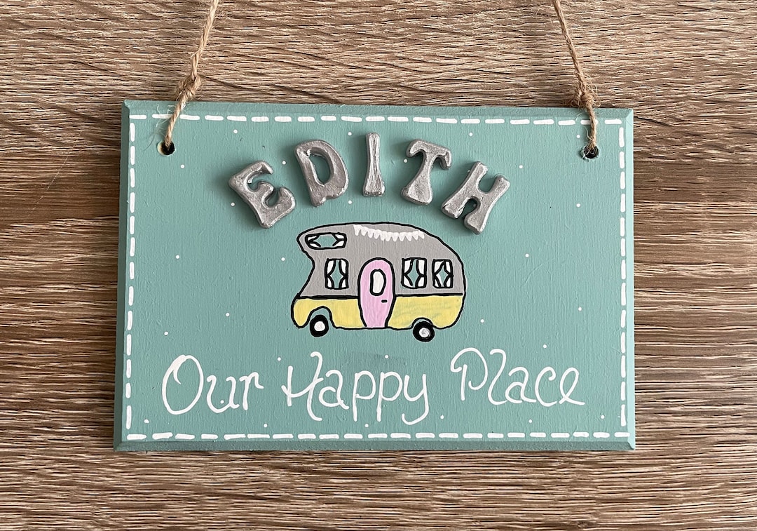 10cm X 15cm Wooden Camper Name Sign / Caravan / Motorhome / Camping ...