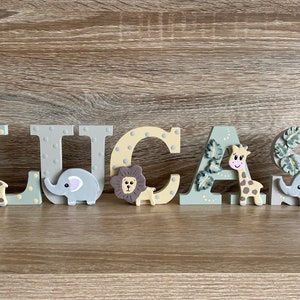 Safari Animal Name Sign, Nursery Decor, Wooden Letters, Wall Art, Door ...