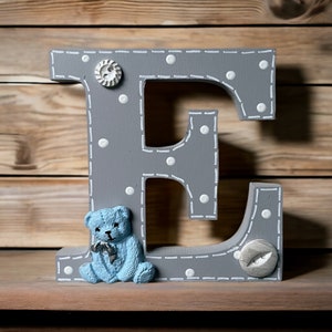 10cm Wooden Letter Teddy Bear Theme Baby Nursery / Toddler Room ...