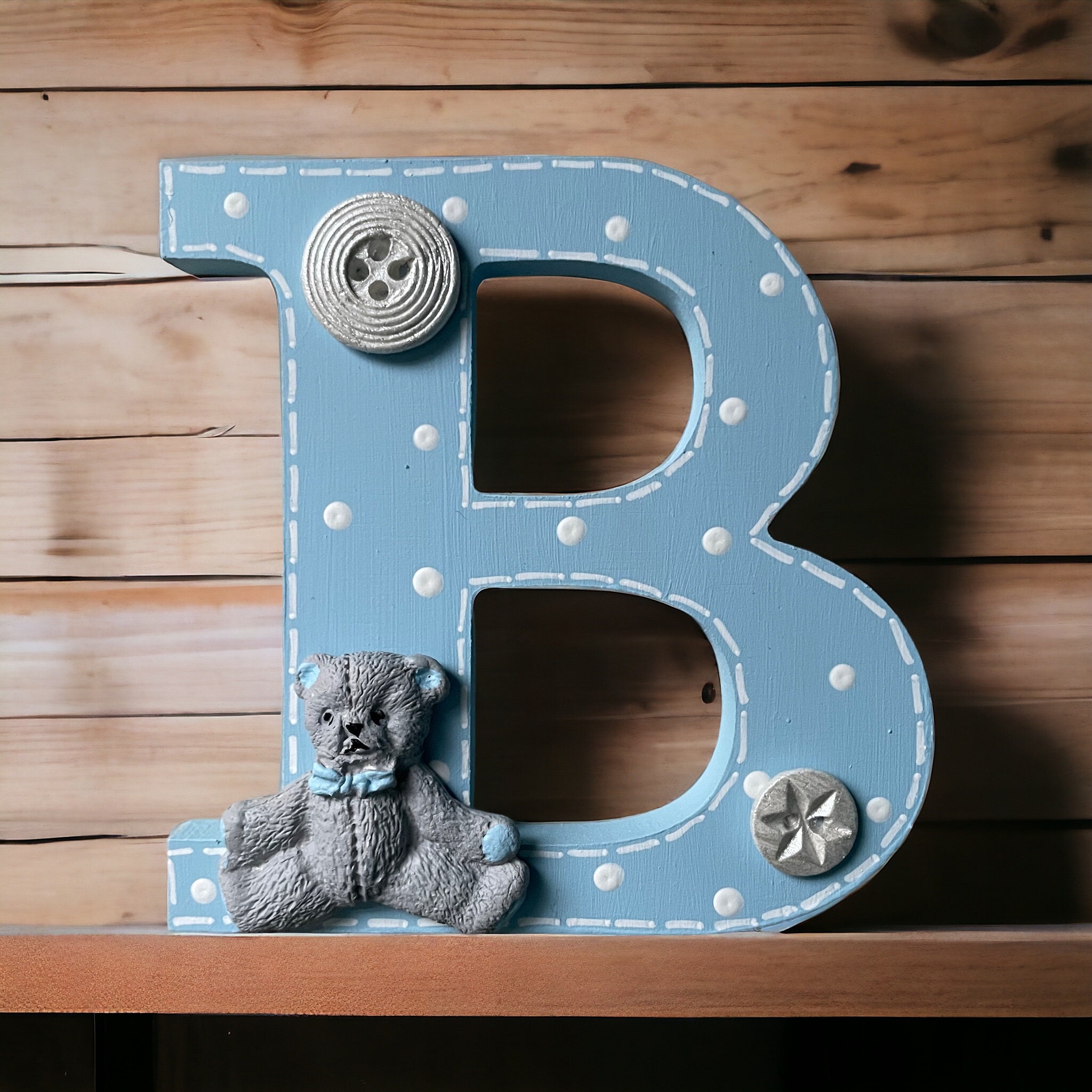 10cm Wooden Letter Teddy Bear Theme Baby Nursery / Toddler Room ...