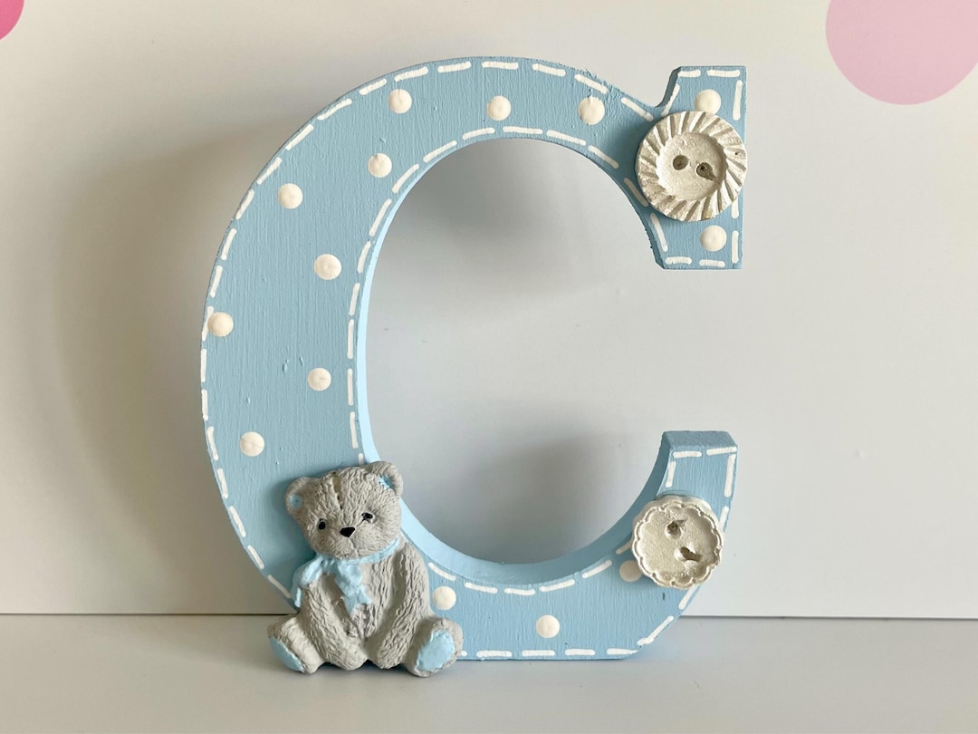 10cm Wooden Letter Teddy Bear Theme Baby Nursery / Toddler Room ...