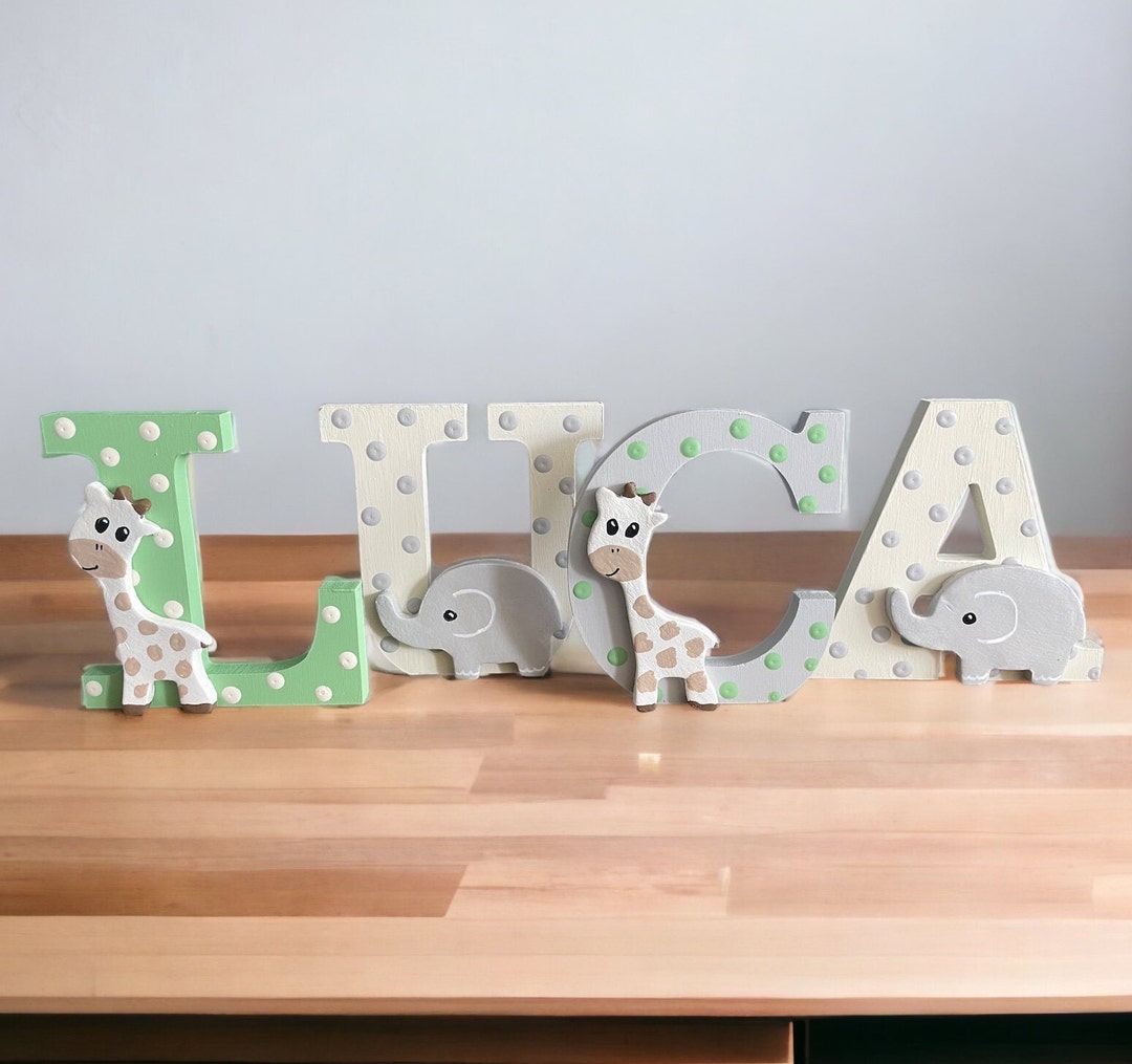 Safari Jungle Boho Nursery Decor Baby Wooden Letters Baby - Etsy UK