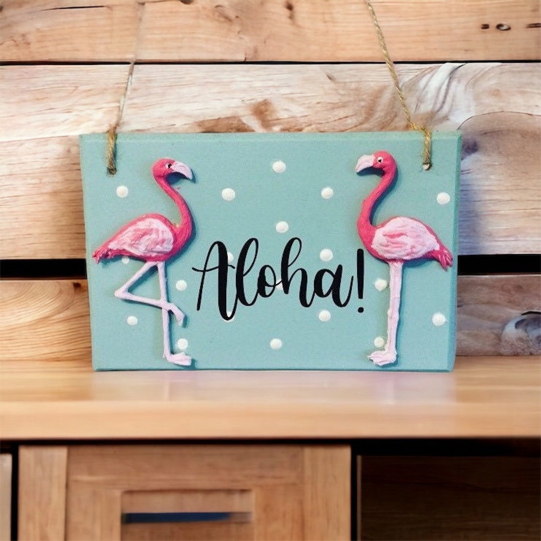 10cm X 15cm Wooden Sign Flamingo Aloha Plaque - Etsy