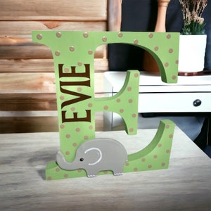 20cm Wooden Letter - Jungle Safari Theme Baby Nursery - Toddler Room ...