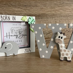 Baby Elephant Photo Frame Personalised 4, Nursery Decor, Christening ...