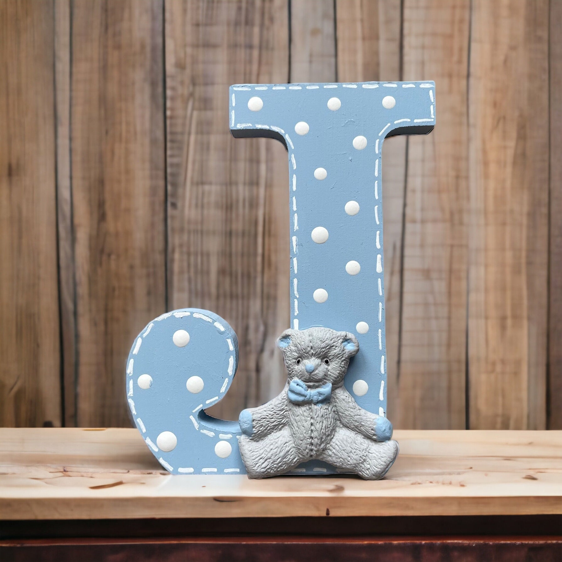 10cm Wooden Letter Teddy Bear Theme Baby Nursery / Toddler Room ...
