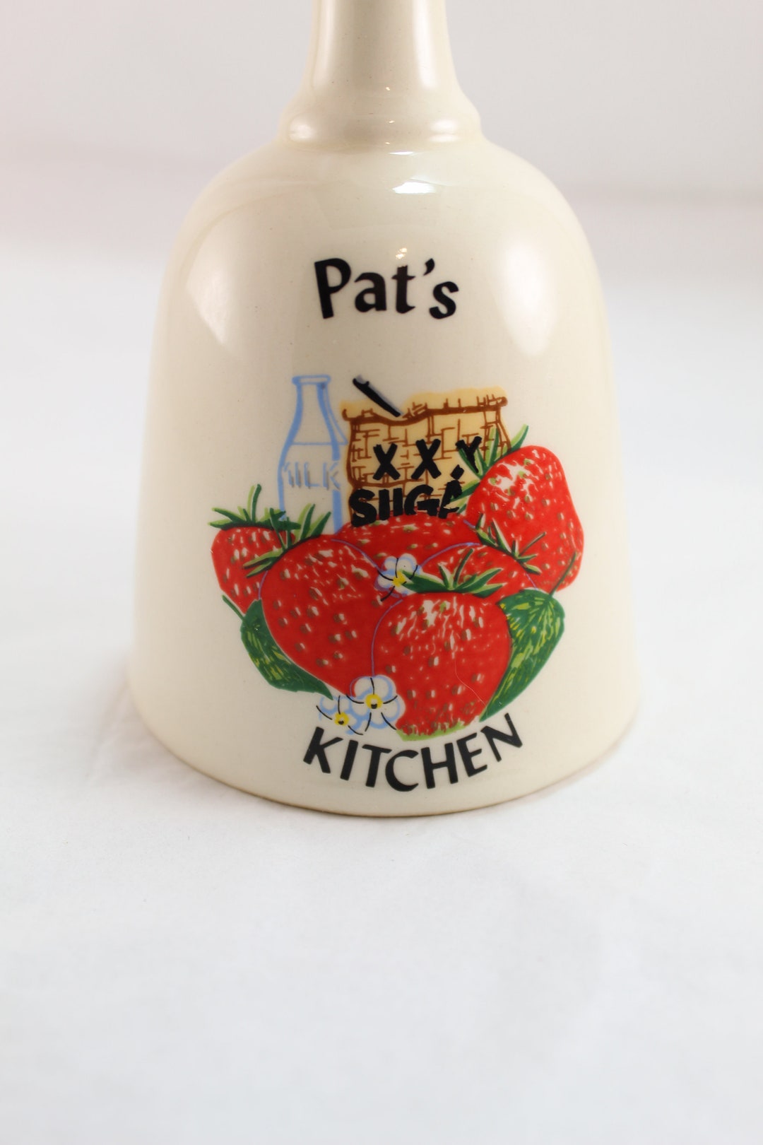 Vintage 1980's White Ceramic "pat's Kitchen" Dinner Bell, in Vintage ...