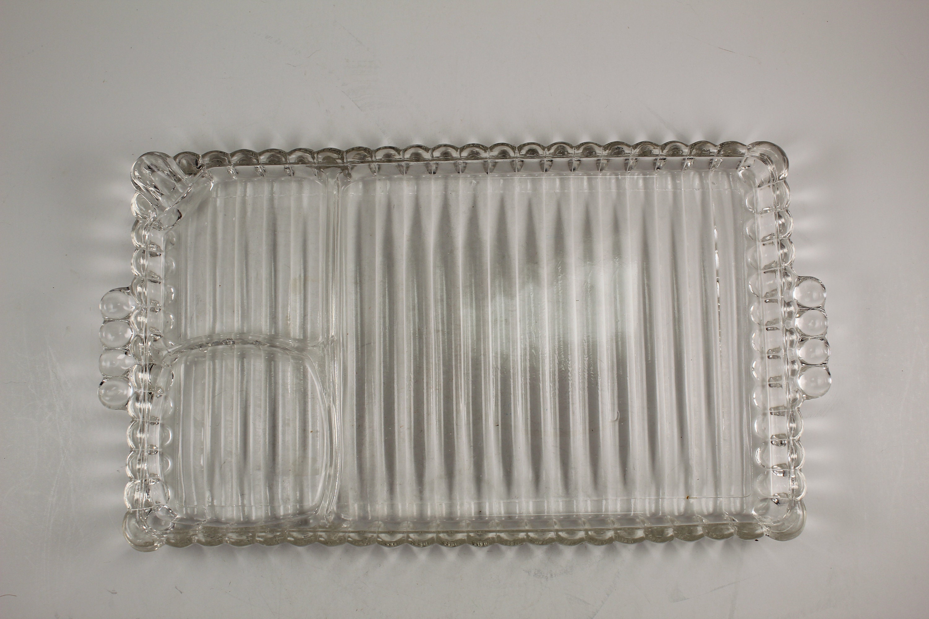 Vintage/antique 40's Hazel Atlas Glass 3-part Divided - Etsy