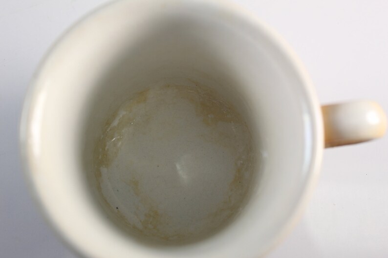 Vintage Unmarked Ceramic Shaving Mug, Orange and White Color, With ...