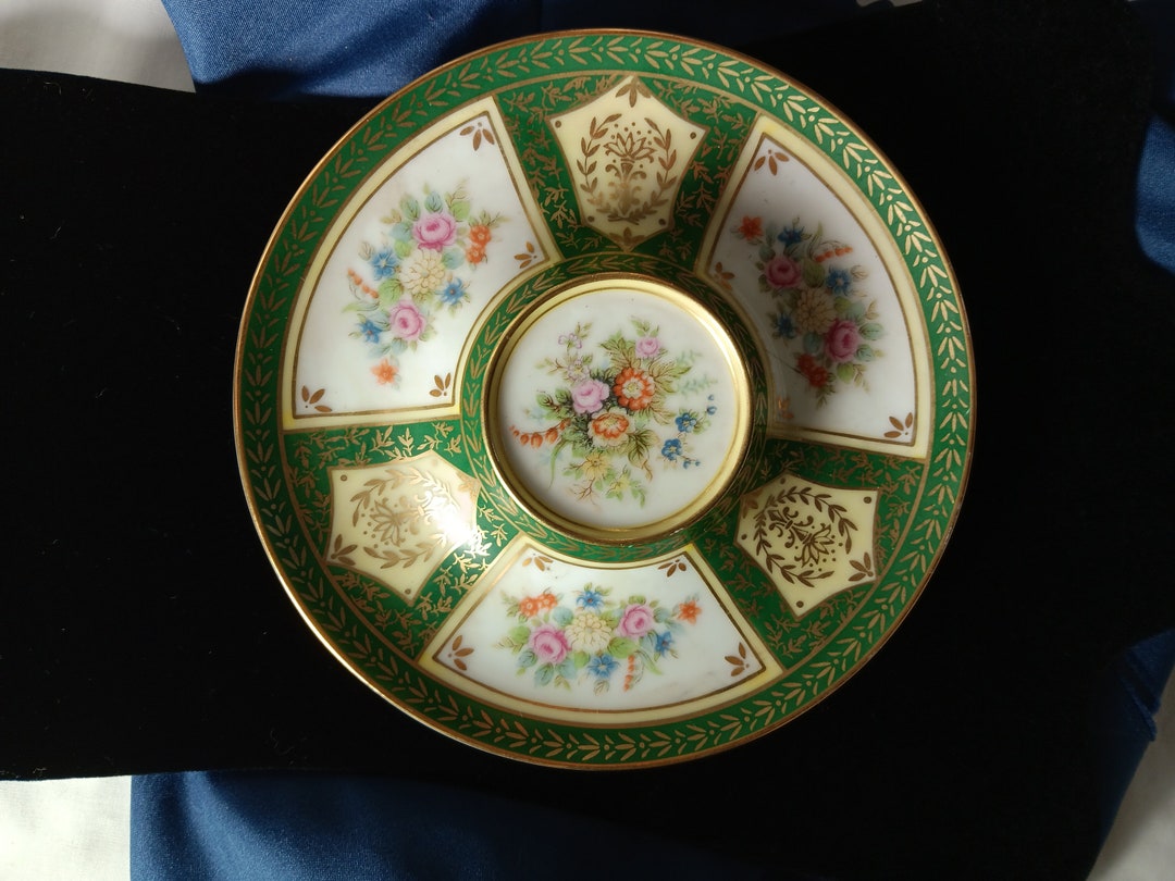 1950's Rosetti Hand Painted Japan Two Tiered Plate, in Vintage Very Good to Excellent Condition ...
