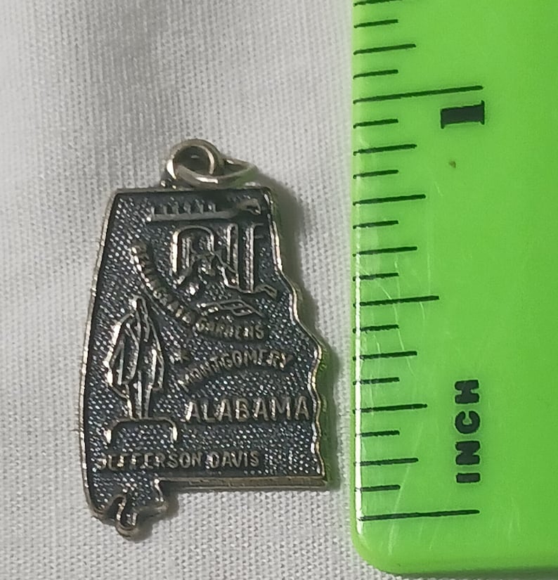 1950's Style (made in the 80's) Map of Alabama Sterling Silver Charm ...