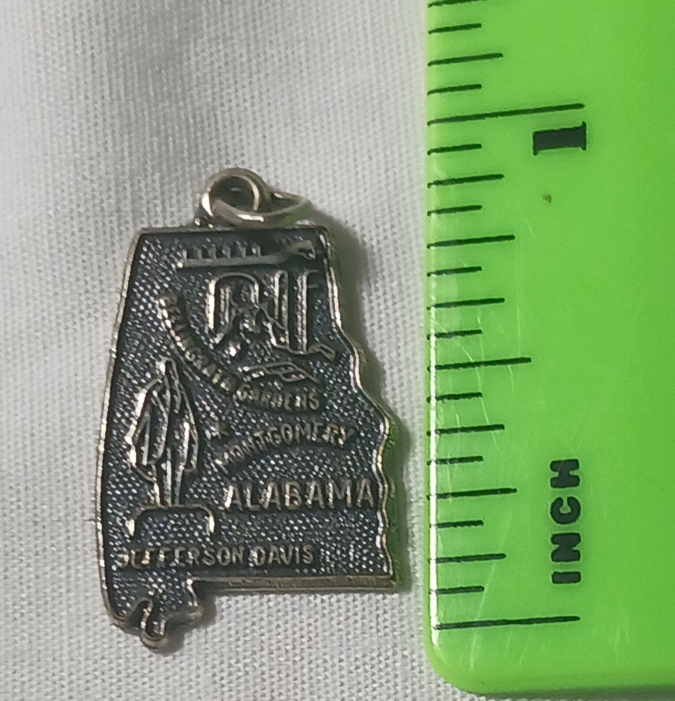 1950's Style (made in the 80's) Map of Alabama Sterling Silver Charm ...