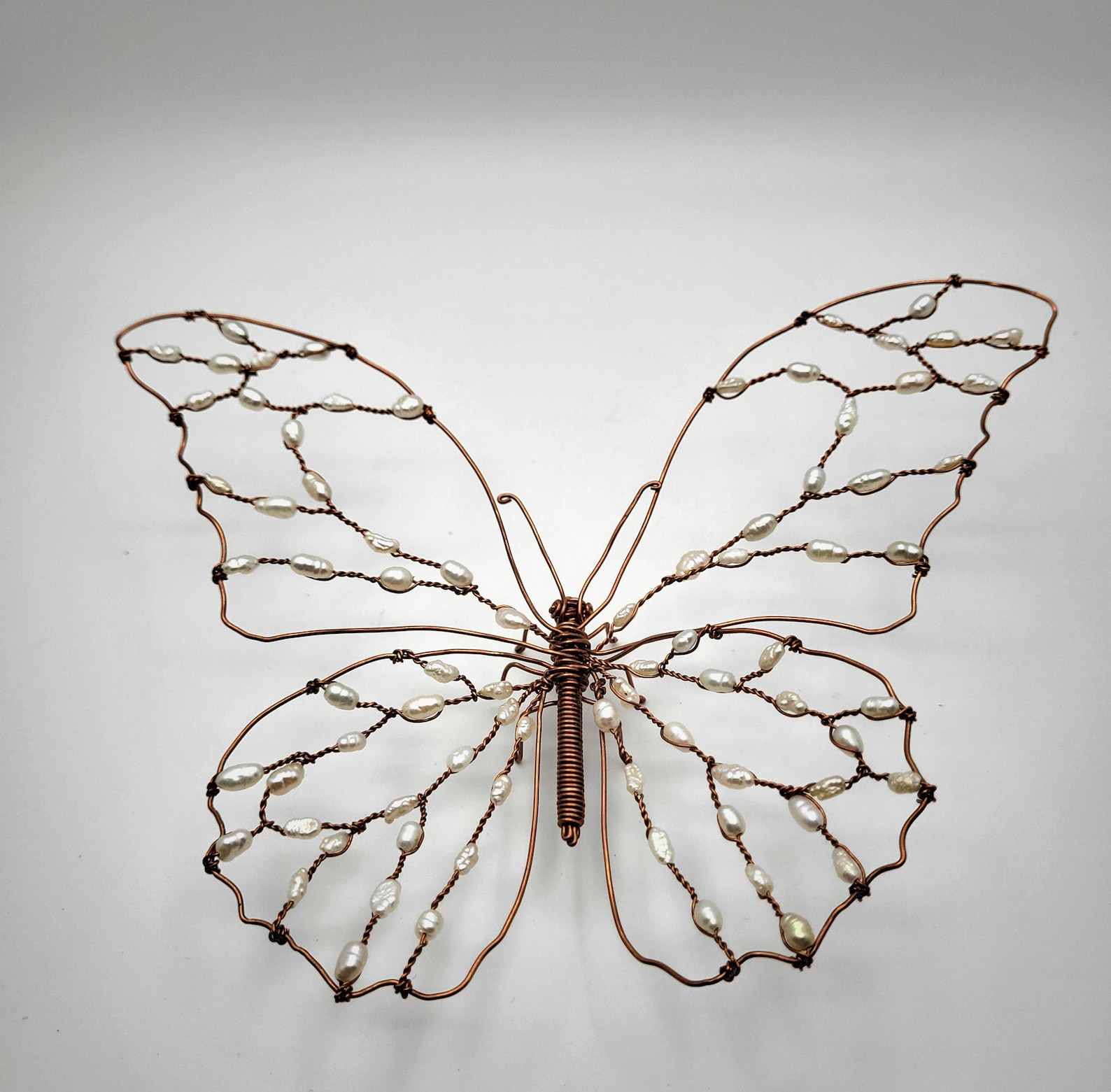 Handmade Wire Butterfly - Wire Sculpture - Recycled Copper Wire - Wire ...