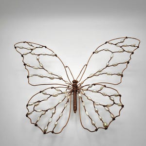 Handmade Wire Butterfly - Wire Sculpture - Recycled Copper Wire - Wire ...