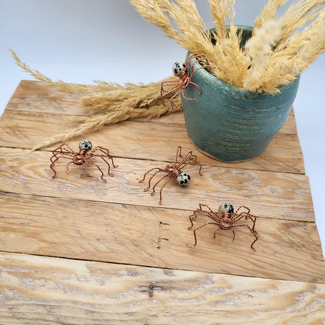 Handmade Copper Spider - Rustic Wire Sculpture - Recycled Copper - Wire ...