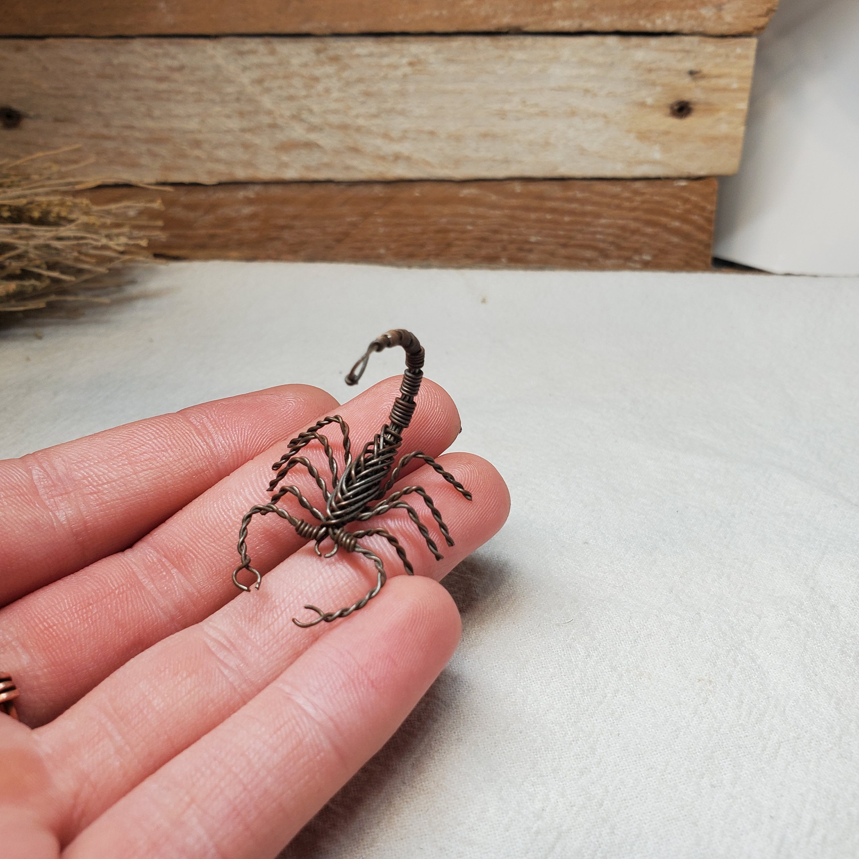 Small Handmade Copper Scorpion - Rustic Wire Sculpture - Recycled ...