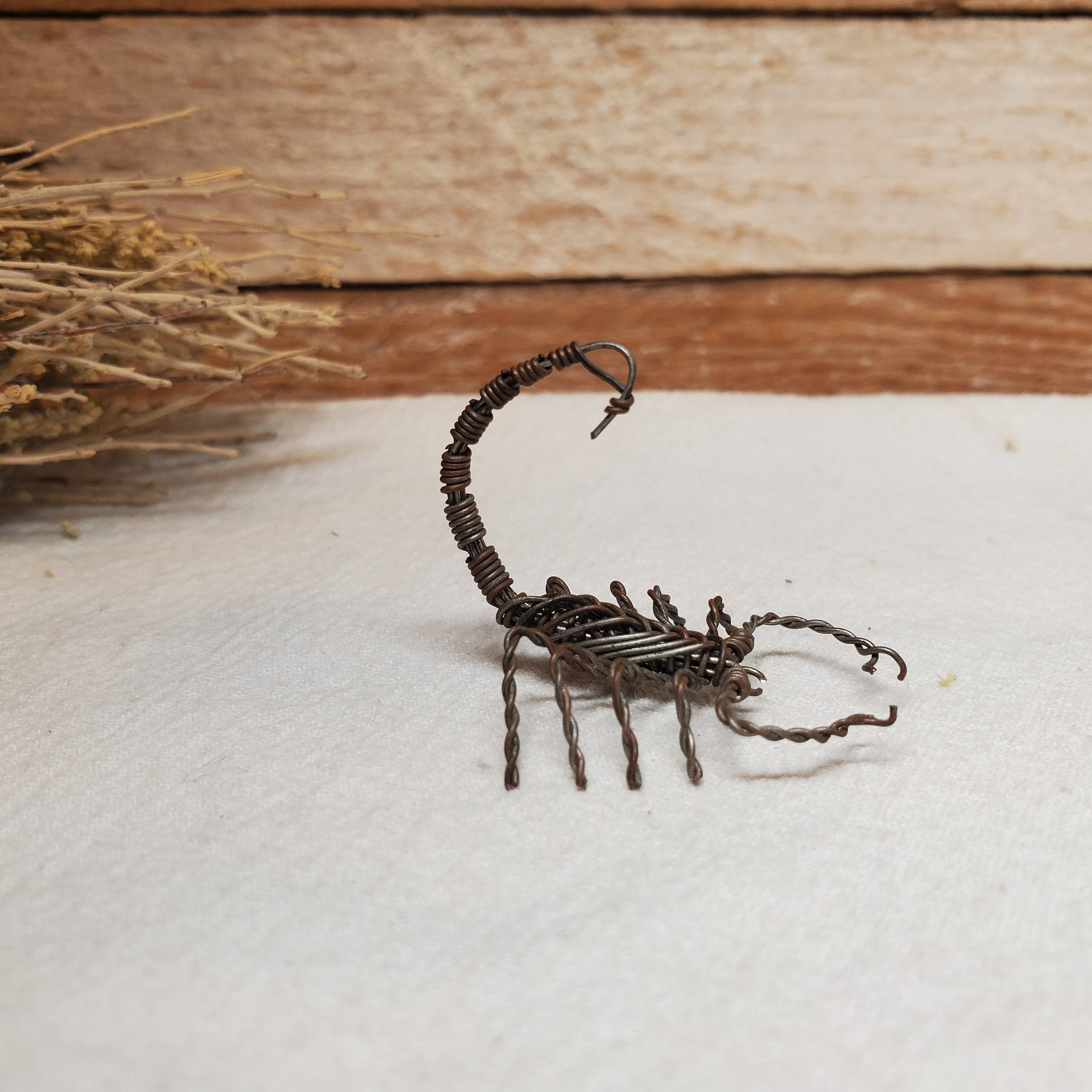 Small Handmade Copper Scorpion - Rustic Wire Sculpture - Recycled ...