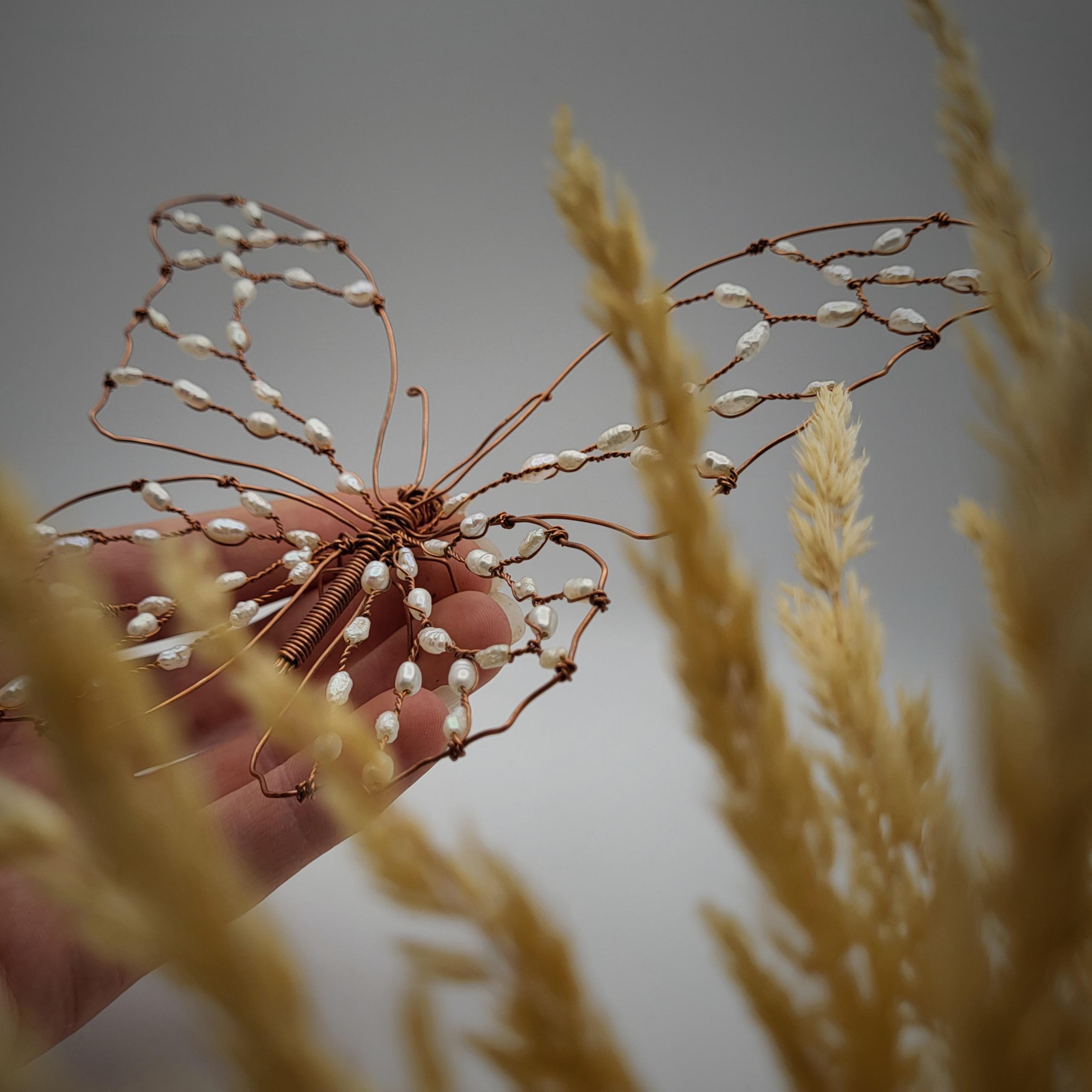 Handmade Wire Butterfly - Wire Sculpture - Recycled Copper Wire - Wire ...