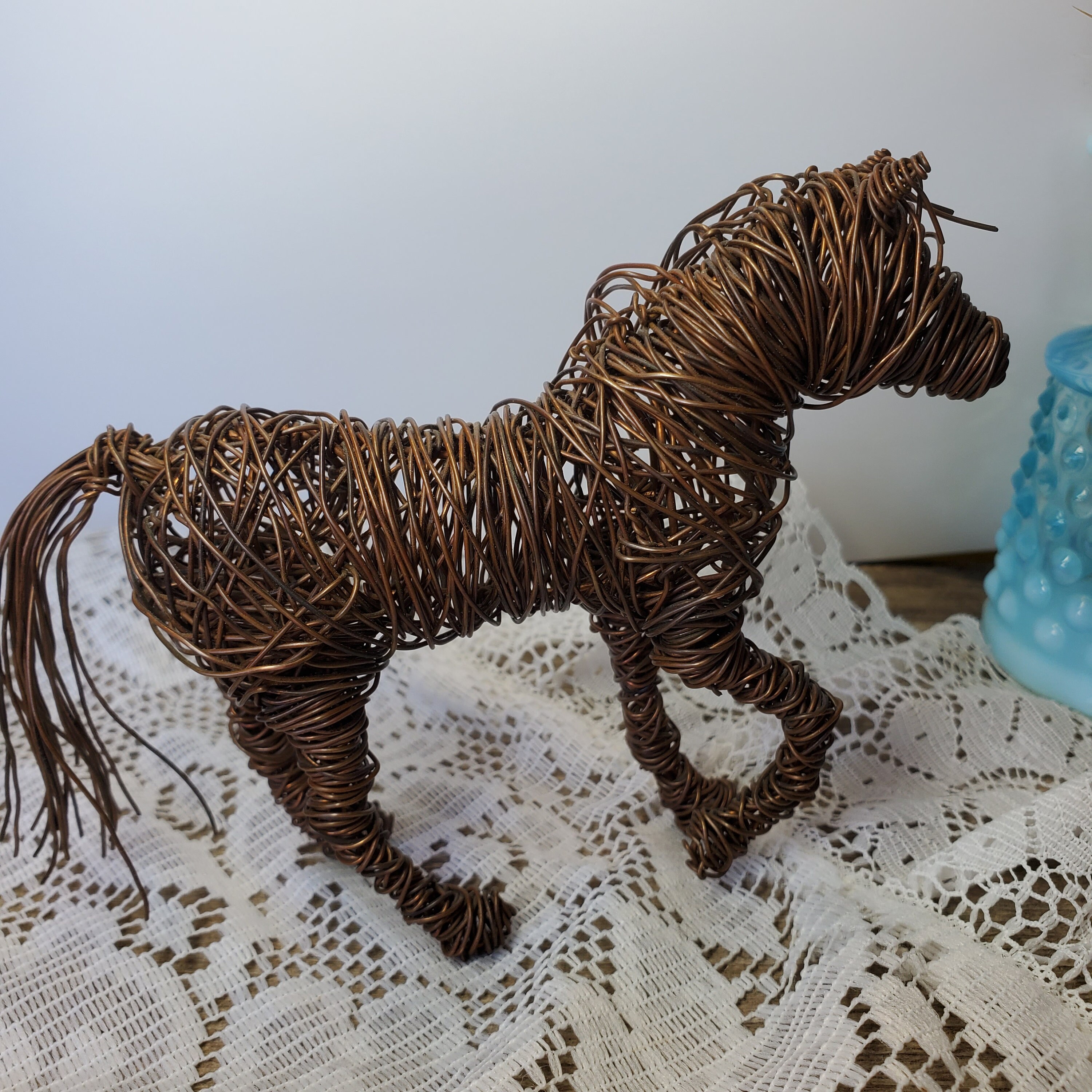 Handmade Copper Horse Rustic Wire Sculpture Wire Horse Sculpture ...
