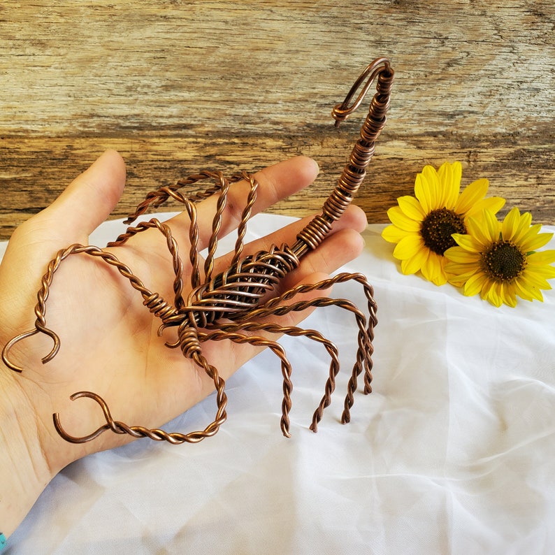 Large Handmade Copper Scorpion - Rustic Wire Sculpture - Recycled ...