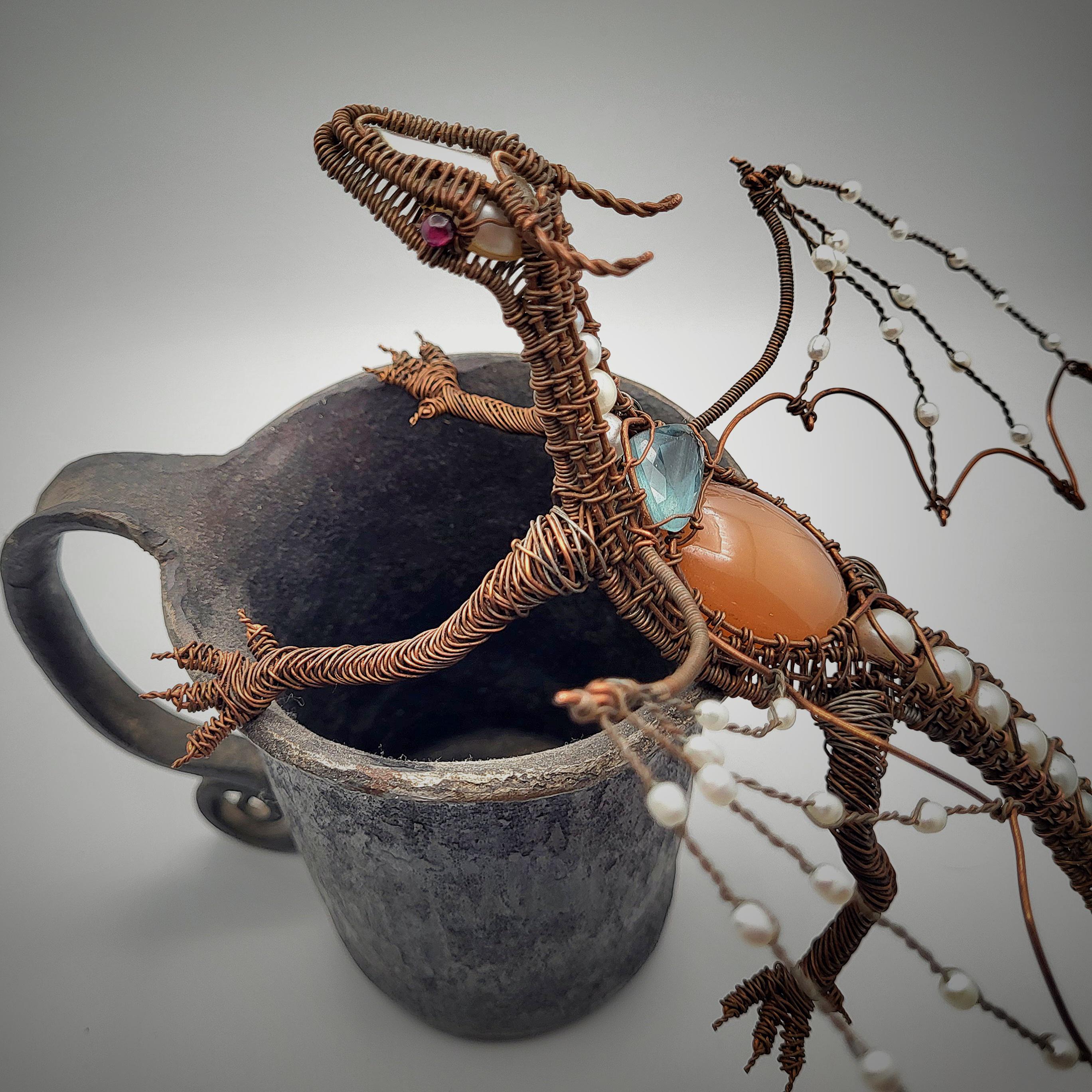 Handmade Wire Dragon - Wire Sculpture - Recycled Copper Wire - Wire ...