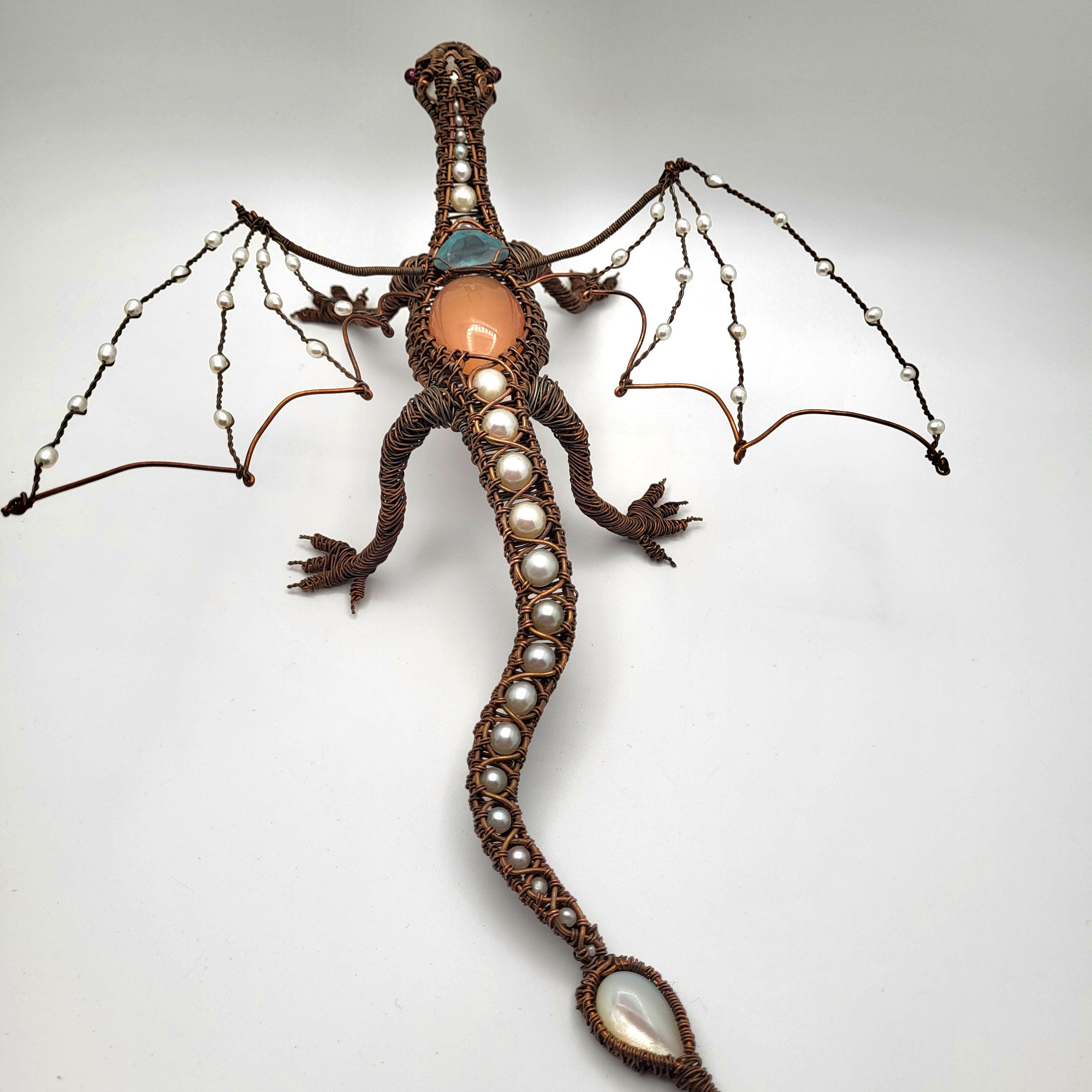 Handmade Wire Dragon - Wire Sculpture - Recycled Copper Wire - Wire ...