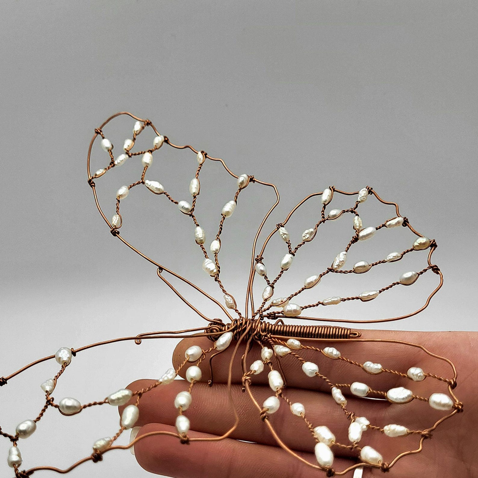 Handmade Wire Butterfly - Wire Sculpture - Recycled Copper Wire - Wire ...