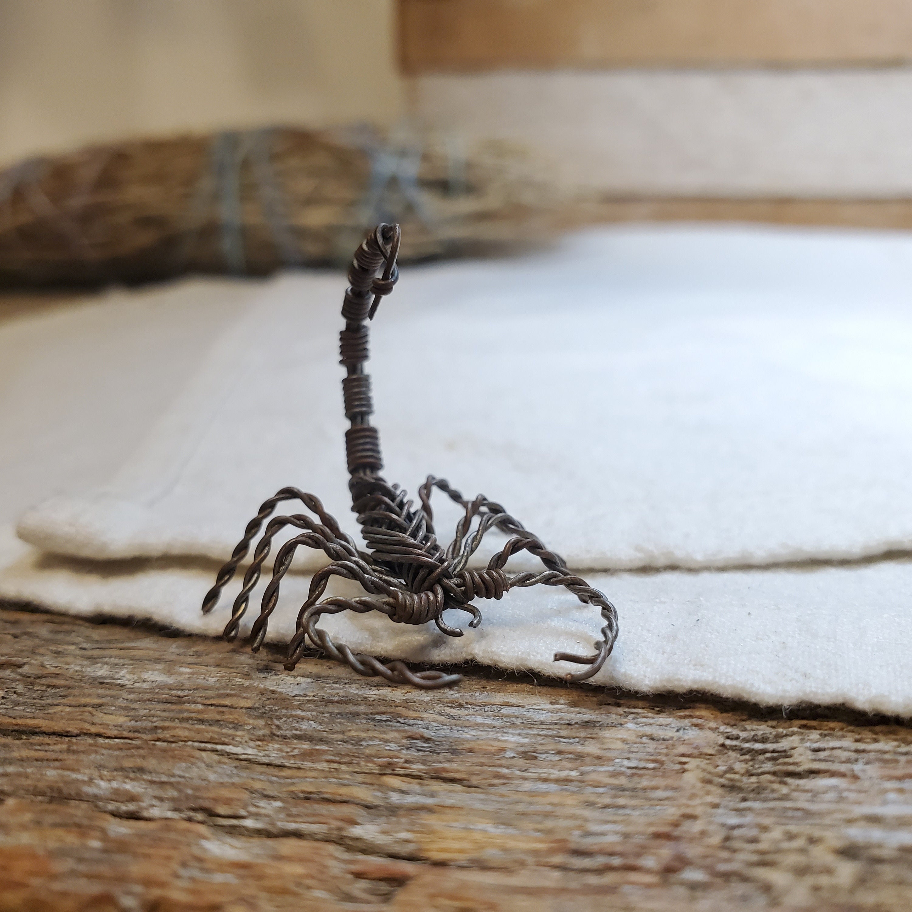 Small Handmade Copper Scorpion - Rustic Wire Sculpture - Recycled ...