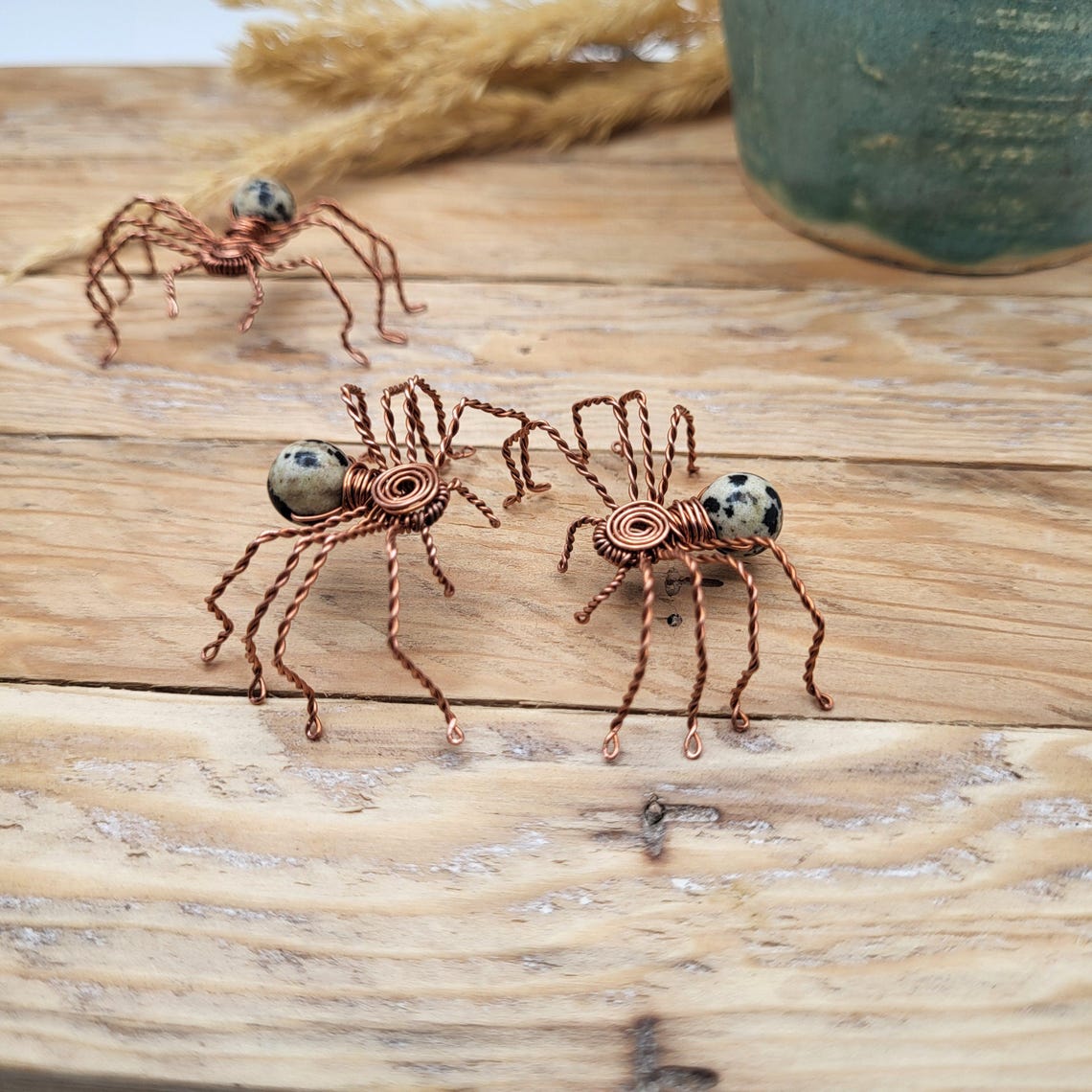 Handmade Copper Spider - Rustic Wire Sculpture - Recycled Copper - Wire ...