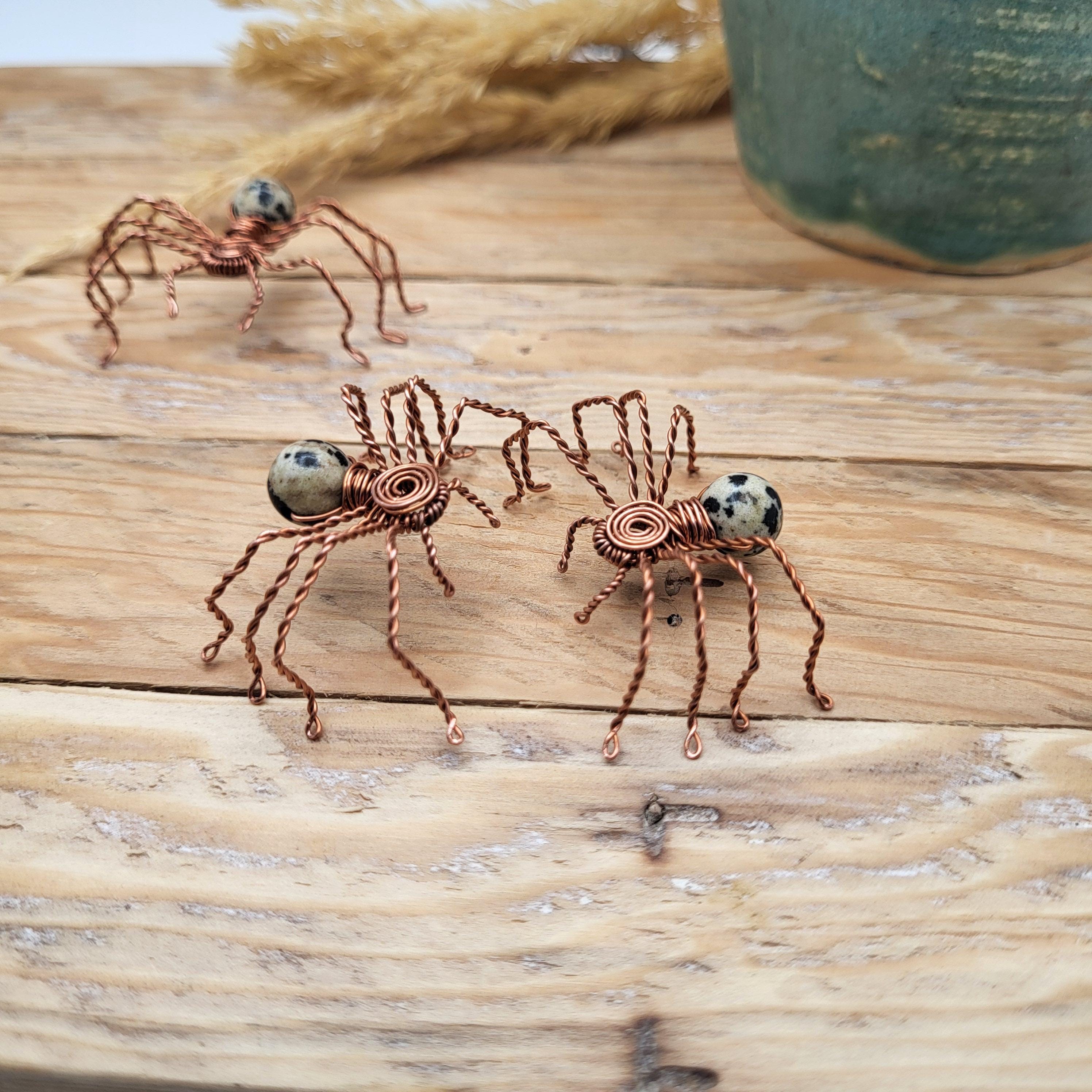 Handmade Copper Spider - Rustic Wire Sculpture - Recycled Copper - Wire ...