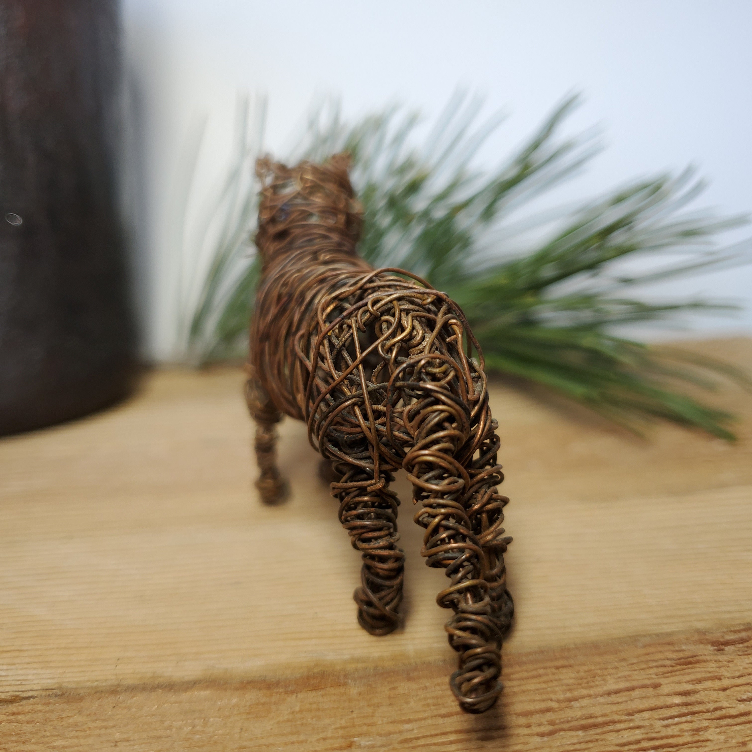 Wire Cat Sculpture Copper Wire Sculpture Handmade Wire Cat Copper Cat ...