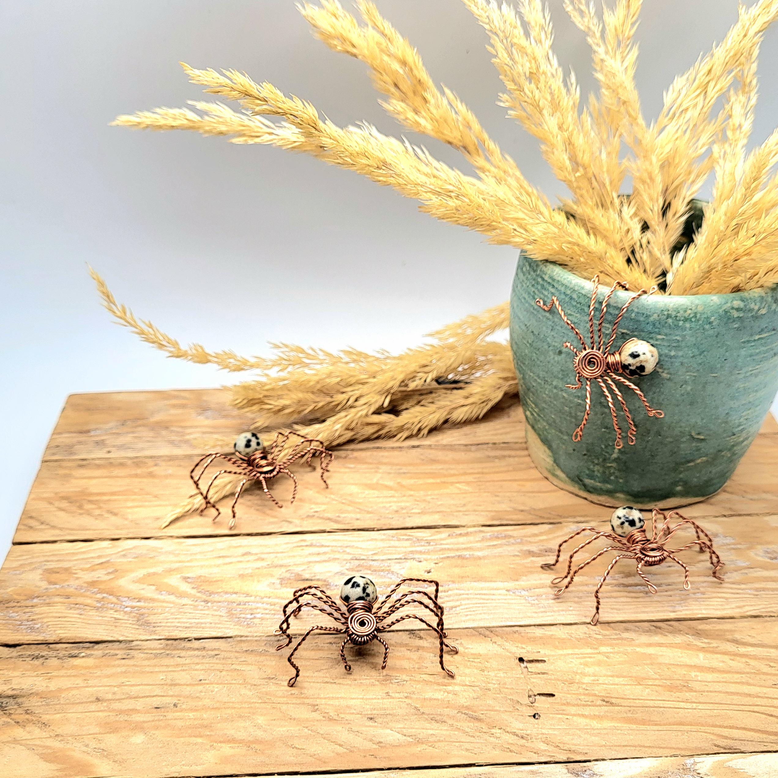 Handmade Copper Spider - Rustic Wire Sculpture - Recycled Copper - Wire ...