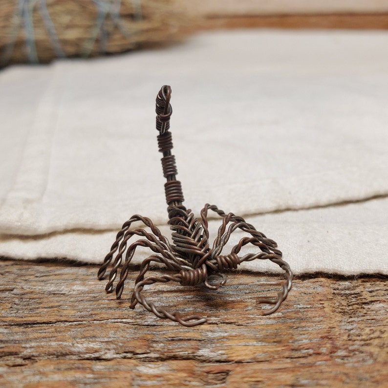 Small Handmade Copper Scorpion Rustic Wire Sculpture Recycled Copper ...