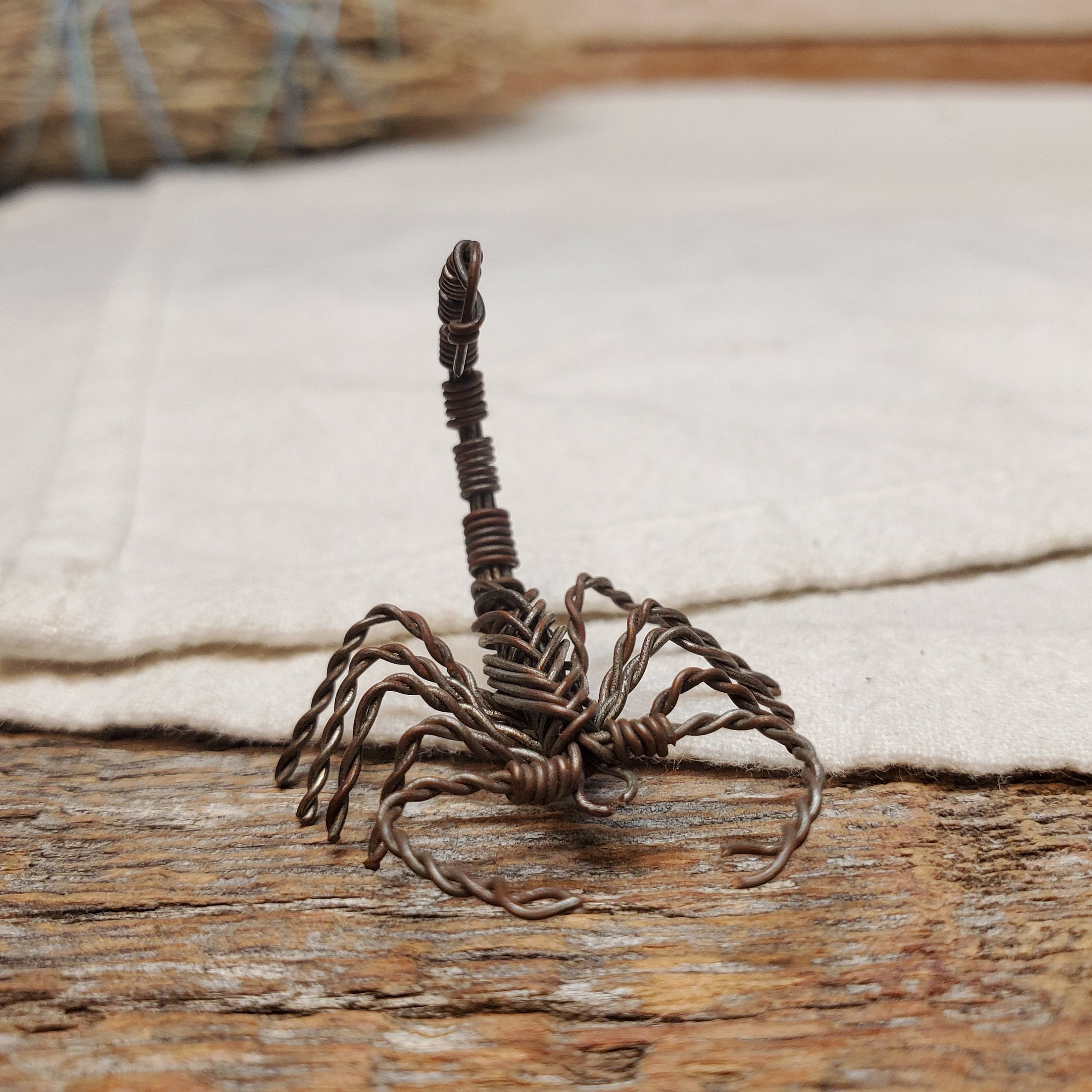 Small Handmade Copper Scorpion Rustic Wire Sculpture Recycled Copper ...